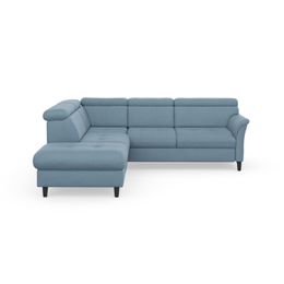Sit & More Ecksofa SIT & MORE, B:252cm T:216cm, blau, 98% Polyester, 2% Polyamid, Wohnzimmer, Sofas, "Marano L-Form", inklusive Kopfteilverstellung, wahlweise
