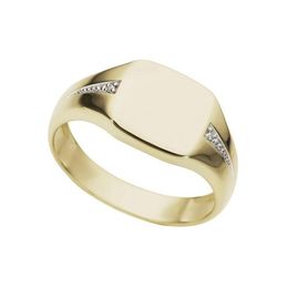 Firetti Herren Diamantring "Schmuck Geschenk Gold 333 Herrenring Goldring Siegelring Diamant", 21, 0,01 P2 = erkennbare Einschl&uuml;sse, Diamanten