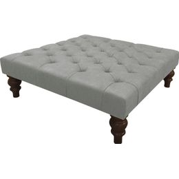 Hocker Home Affaire, B:90cm H:35cm T:90cm, grau, Samtoptik (100% Polyester);Samtoptik (100% Polyester);Luxus-Microfaser Lederoptik (100% Polyester),
