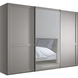 Schwebetürenschrank Wiemann, B:295,2cm H:220cm T:67cm, grau, Glas, Holzwerkstoff, Schränke, "Göteborg", Querriegel und Griffleisten im Korpusfarbton,