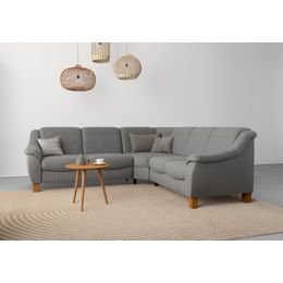 Ecksofa Home Affaire, B:270cm H:91cm T:250cm, grau, 98% Polyester 2% Polyamid, Wohnzimmer, Sofas, "Caldera L-Form", Federkern, wahlweise mit