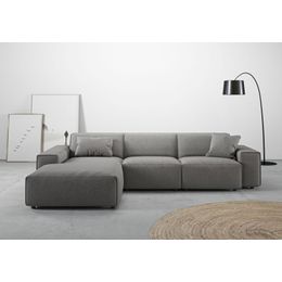 Ecksofa Andas, B:294cm H:71cm T:191cm, grau, 100% Polyester, Wohnzimmer, Sofas, "Glimminge auch in Breitcord, Feincord, Bouclé + Easy care-Bezug",