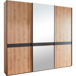 Schwebet&uuml;renschrank Wiemann, B:246,3cm H:217cm T:67cm, grau, Schr&auml;nke, "Rialto", hochwertige Dekorfront mit Spiegelt&uuml;r