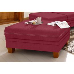 Hocker Home Affaire, B:99cm H:45cm T:65cm, rot, Luxus-Microfaser mit Druck (100% Polyester);Luxus-Microfaser in Lederoptik (100%