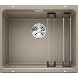 Granitspüle Blanco, B:53cm, braun, Verbundwerkstoff, Küchenspülen, "ETAGON 500-U", aus SILGRANIT, mit 2 Etagon-Schienen
