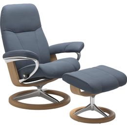 Relaxsessel stressless, B:78cm H:97cm T:70cm, blau, Leder BATICK: BATICK ist ein leicht korrigiertes, durchgefärbtes und genarbtes Möbelleder, bei