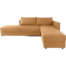 Ecksofa, B:287cm T:229cm, gelb, LOOKS by Wolfgang Joop, Struktur (100% Polyester);Feinstruktur (100% Polyester), Wohnzimmer, Sofas, "LooksIII