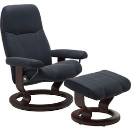 Relaxsessel stressless, B:76cm H:100cm T:71cm, blau, Leder BATICK: BATICK ist ein leicht korrigiertes, durchgefärbtes und genarbtes Möbelleder, bei