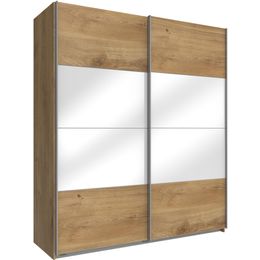 Schwebetürenschrank wimex, B:135cm H:210cm T:65cm, braun, Schränke, "Easy", mit Teilglas
