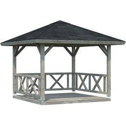 Holzpavillon Palmako, grau, Garten, Pavillons, "Betty", BxT: 368x368 cm, grau