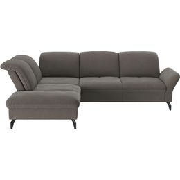 Sit & More Ecksofa SIT & MORE, B:288cm H:88cm T:242cm, braun, 100% Polyester, Wohnzimmer, Sofas, "Leandro L-Form", Wahlweise mit Bett-, Kopfteil - und