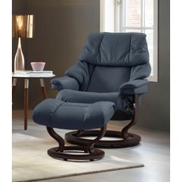Relaxsessel stressless, B:88cm H:98cm T:78cm, blau, Leder BATICK: BATICK ist ein leicht korrigiertes, durchgefärbtes und genarbtes Möbelleder, bei
