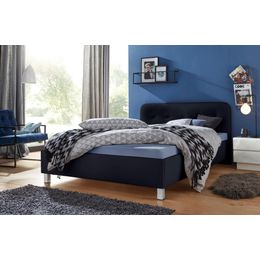 Polsterbett, B:150cm L:210cm, schwarz, Westfalia Schlafkomfort, Bezug Bett: Microfaser (100% Polyester) oder Strukturstoff (77% Polyester, 23%