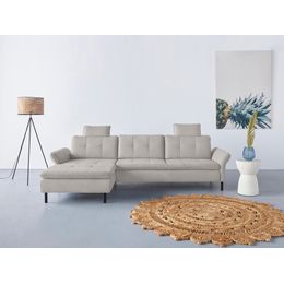 Ecksofa Inosign, B:267cm H:83cm T:174cm, silber, 98% Polyester 2% Polyamid, Wohnzimmer, Sofas, "Birkholm L-Form", Armlehnverstellung, auch in Easy