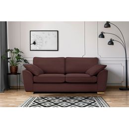 3-Sitzer Home Affaire, B:208cm H:95cm T:107cm, rot, Struktur weich (100% Polyester);Struktur fein (100% Polyester), Sofas, "Savoy", gemütliches Sofa