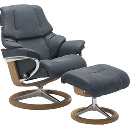 Relaxsessel stressless, B:92cm H:100cm T:80cm, blau, Leder BATICK: BATICK ist ein leicht korrigiertes, durchgefärbtes und genarbtes Möbelleder, bei