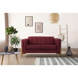 2-Sitzer Home Affaire, B:160cm H:74cm T:88cm, rot, Sofas, "Haki"