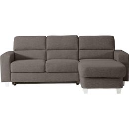 Ecksofa Alina, B:281cm H:90cm T:167cm, braun, Struktur TTA (100% Polyester), Wohnzimmer, Sofas, "Ilana", wahlweise mit Bettfunktion und Stauraum