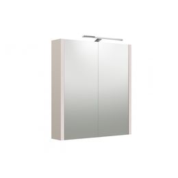 Spiegelschrank Welltime, B:58,2cm H:65cm T:12cm, grau, FSC-zertifizierter Holzwerkstoff, Badezimmer, Schränke, "Urban", Türen mit