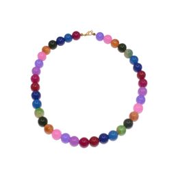 Firetti Damen Collier "Schmuck Geschenk Halsschmuck Halskette Farbstein Edelstein Quarz", Messing Nylon, L: 50, bunt, Messing, Nylon, Halsketten,