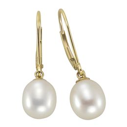 Vivance Damen Paar Ohrh&auml;nger "375 Gold Perle 8-8,5mm", one-size, Gold, gelb, Gold, Ohrringe