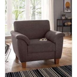 Sessel Home Affaire, B:101cm H:87cm T:88cm, braun, Struktur ( 100% Polyester);Struktur fein ( 100% Polyester);Luxus-Microfaser (100% Polyester),