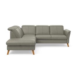 Sit & More Ecksofa SIT & MORE, B:250cm H:91cm T:220cm, grau, 100% Polyester, Wohnzimmer, Sofas, "Romero L-Form", wahlweise mit oder ohne TV-Funktion,