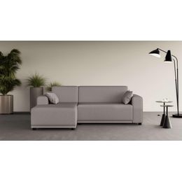 Ecksofa Home Affaire, B:233cm H:80cm T:162cm, grau, 100% Polyester, Wohnzimmer, Sofas, "TAMMO", L-Form