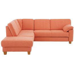 Ecksofa Home Affaire, B:243cm H:88cm T:91cm, orange, Struktur fein ( 100% Polyester);Luxus-Microfaser ALTARA NUBUCK (100% Polyester);Luxus-Microfaser