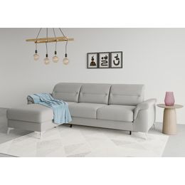 Sit & More Ecksofa SIT & MORE, B:258cm H:85cm T:170cm, silber, 90% Polyester, 10% Polyamid, Wohnzimmer, Sofas, "Sinatra L-Form", mit Recamiere, optinal mit