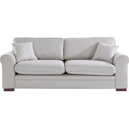 3-Sitzer Home Affaire, B:233cm H:92cm T:94cm, blau, 100% Polyester, Sofas, "Broughton", weicher Sitzkomfort, incl. 2 Zierkissen, Keder