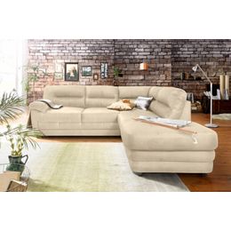Ecksofa COTTA, B:250cm H:88cm T:234cm, beige, Luxus-Kunstleder, frei im Raum stellbar;Luxus-Microfaser (100% Polyester), frei im Raum