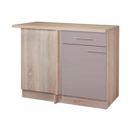 Wiho-K&uuml;chen Eckunterschrank WIHO K&Uuml;CHEN, B:110cm H:85cm T:60cm, braun, K&uuml;che, Schr&auml;nke, "Montana", 110 cm breit