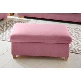 Hocker Home Affaire, B:110cm H:44cm T:81cm, rosa, Luxus-Kunstleder;Struktur weich (100% Polyester);Chenille 100% Polyester;Struktur fein ( 100%