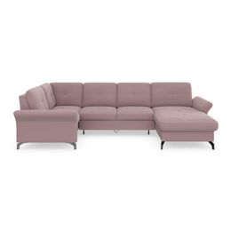 Wohnlandschaft Places of Style, B:326cm H:91cm T:188cm, lila, 90% Polyester 10% Polyamid, Sofas, "Calando U-Form", wahlweise mit Bettfunktion,