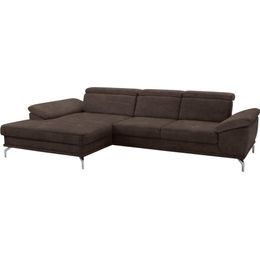 Sit & More Ecksofa SIT & MORE, B:311cm H:85cm T:181cm, braun, Wohnzimmer, Sofas, "Scorpio L-Form", inklusive Sitztiefenverstellung, wahlweise mit Kopfverstellung