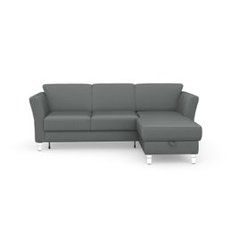 Sit & More Ecksofa SIT & MORE, B:248cm H:87cm T:162cm, grau, Wohnzimmer, Sofas, "Visby L-Form", wahlweise mit Bettfunktion und Bettkasten, frei im Raum stellbar