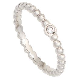 Jobo Damen Diamantring, 50, SI = kleine Einschlüsse, Diamanten Platin 950, grau, Diamanten, Platin 950, Fingerringe, 950 Platin mit Diamant 0,05 ct.
