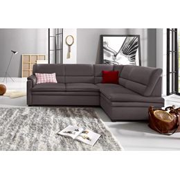 Sit & More Ecksofa SIT & MORE, B:245cm H:89cm T:161cm, braun, NaturLEDER (echtes Rindsleder), Korpus in Kunstleder SOFTLUX;Luxus-Microfaser (90% Polyester, 10%