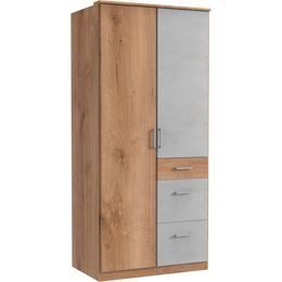 Kleiderschrank wimex, B:90cm H:199cm T:58cm, grau, Schlafzimmer, Schränke, "Click", ohne Spiegel
