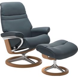 Relaxsessel stressless, B:79cm H:103cm T:73cm, blau, Leder BATICK: BATICK ist ein leicht korrigiertes, durchgefärbtes und genarbtes Möbelleder, bei