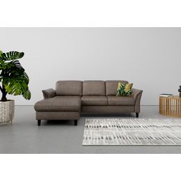 Sit & More Ecksofa SIT & MORE, B:258cm H:88cm T:173cm, braun, 100% Polyester, Wohnzimmer, Sofas, "Maggiore L-Form", wahlweise mit Kopfteilverstellung,