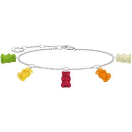 Thomas Sabo Damen Armband "Thomas Sabo x HARIBO Schmuck: Armband mit Goldbären bunt", 19, Silber 925 (Sterlingsilber), bunt, Silber 925