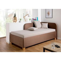 Polsterliege Maintal, B:102cm L:205cm, beige, Komplettbetten, "Aolana", mit Bettkasten, in 2 Breiten, Federkern- oder Bonellmatratze w&auml;hlbar
