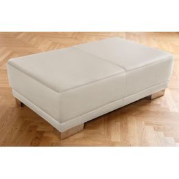 Polsterhocker 3C CANDY, B:130cm H:45cm T:80cm, beige, Hocker, "Menorca", Bezug Dickleder, passend zum Ecksofa