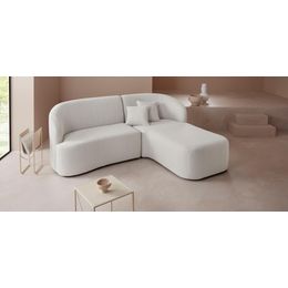 Ecksofa, B:200cm H:87cm T:165cm, beige, LeGer Home by Lena Gercke, Struktur fein 100% Polyester);Samtoptik (100% Polyester);Bouclé (100% Polyester),