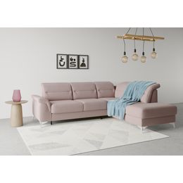 Sit & More Ecksofa SIT & MORE, B:251cm H:85cm T:220cm, lila, 90% Polyester, 10% Polyamid, Wohnzimmer, Sofas, "Sinatra L-Form", mit Ottomane, optional mit