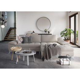 Sit & More Ecksofa SIT & MORE, B:290cm T:163cm, grau, Wohnzimmer, Sofas, "Latigo L-Form", mit Mega-Recamiere, wahlweise mit Bettfunktion und Bettkasten