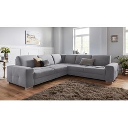 Sit & More Ecksofa SIT & MORE, B:276cm H:82cm T:271cm, grau, Struktur (100% Polyester);Struktur fein (95% Polyester, 5% Polyamid), Wohnzimmer, Sofas, "Santorini