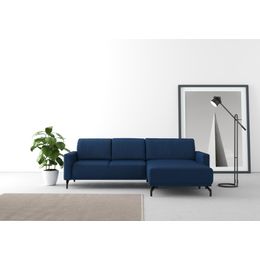 Sit & More Ecksofa SIT & MORE, B:251cm H:84cm T:163cm, blau, Wohnzimmer, Sofas, "Bailando L-Form", wahlweise mit Kopfteilverstellung und Vorziehsitz, motorisch
